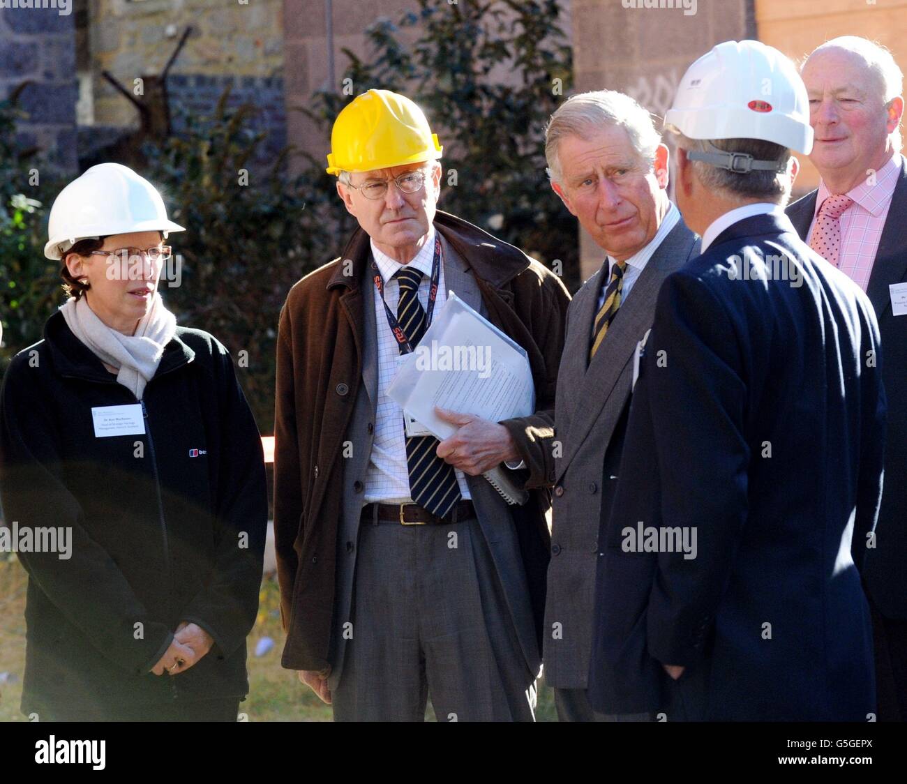 The Prince of Wales during his visit to Broadford Works, Aberdeen where ...