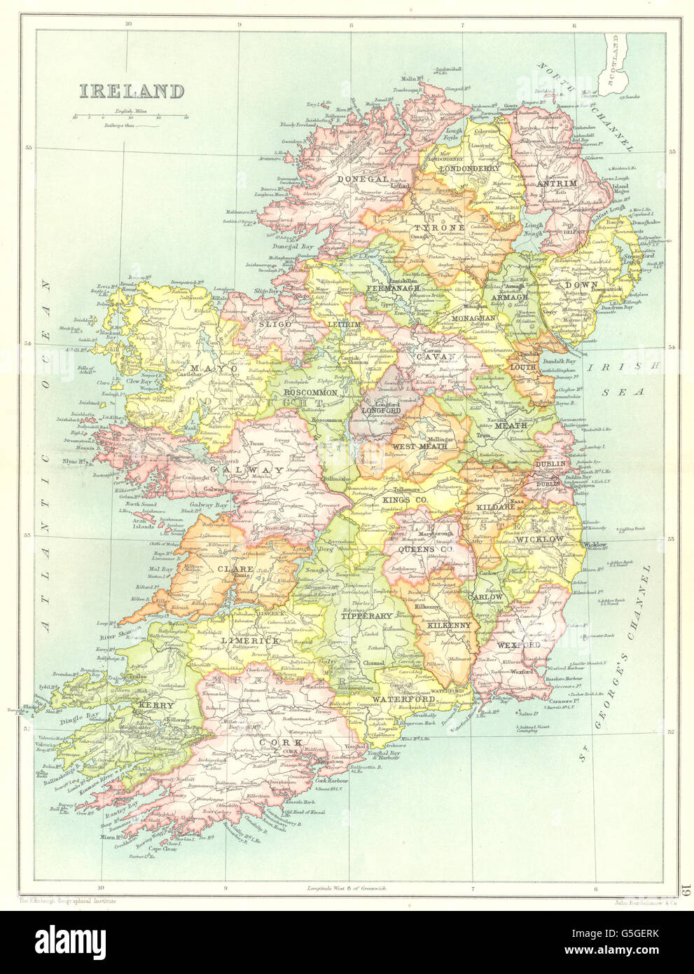 Map of ireland counties hi-res stock photography and images - Alamy