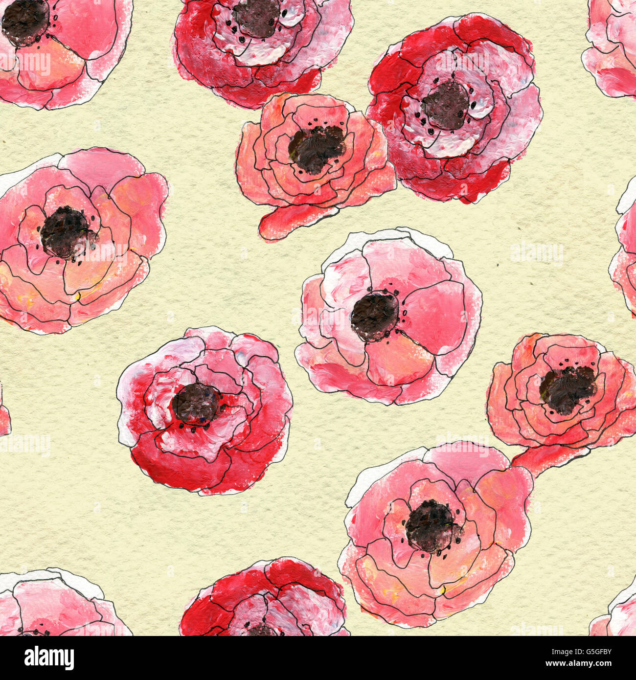 Seamless pattern with briar roses Stock Photo - Alamy