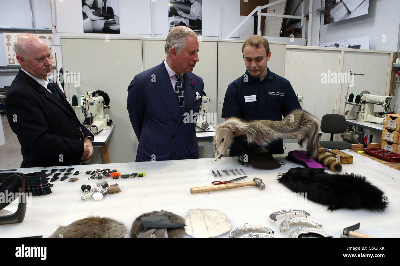 The Duke of Rothesay (centre) meets boss Greg Whyte (left) and Liam ...