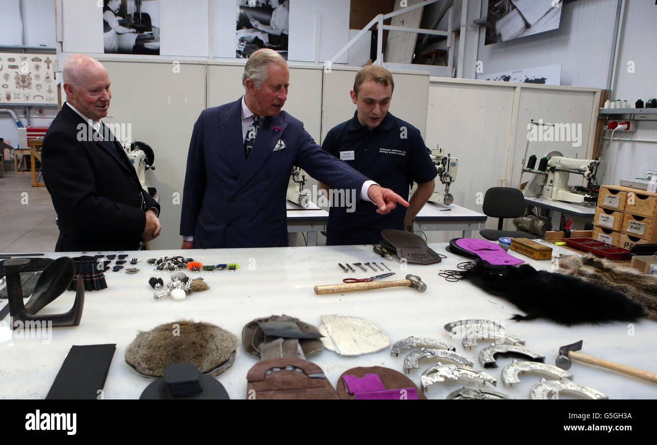 The Duke of Rothesay (centre) meets boss Greg Whyte (left) and Liam ...