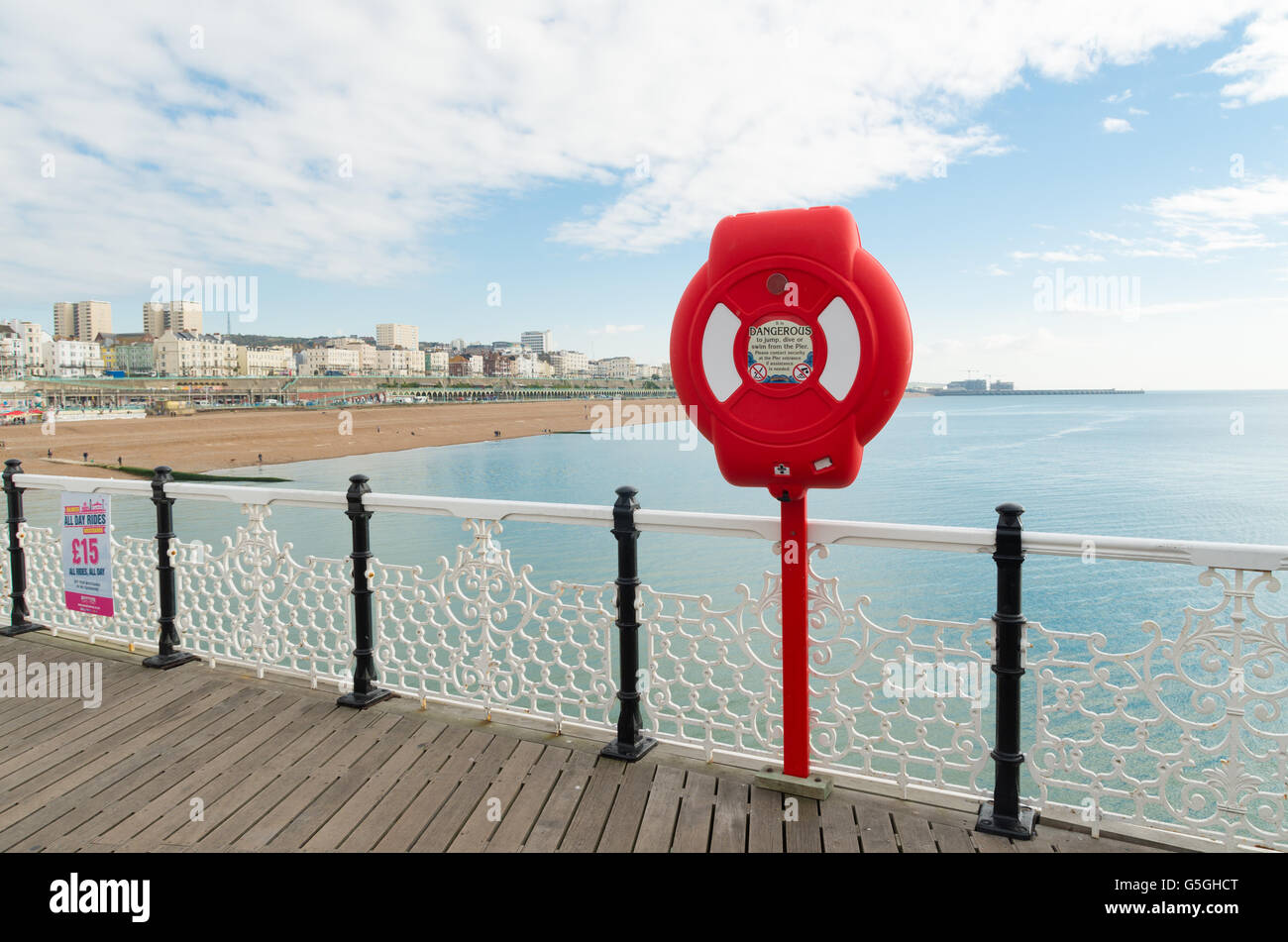 orange lifeguard on the brigton pier Stock Photo - Alamy