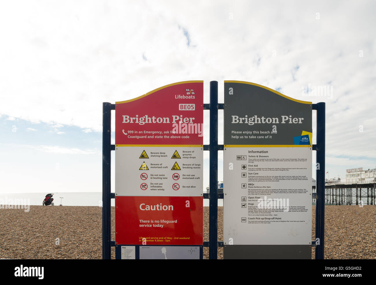 BRIGHTON, UK - OCTOBER 20, 2015: Information shield at the Brighton ...