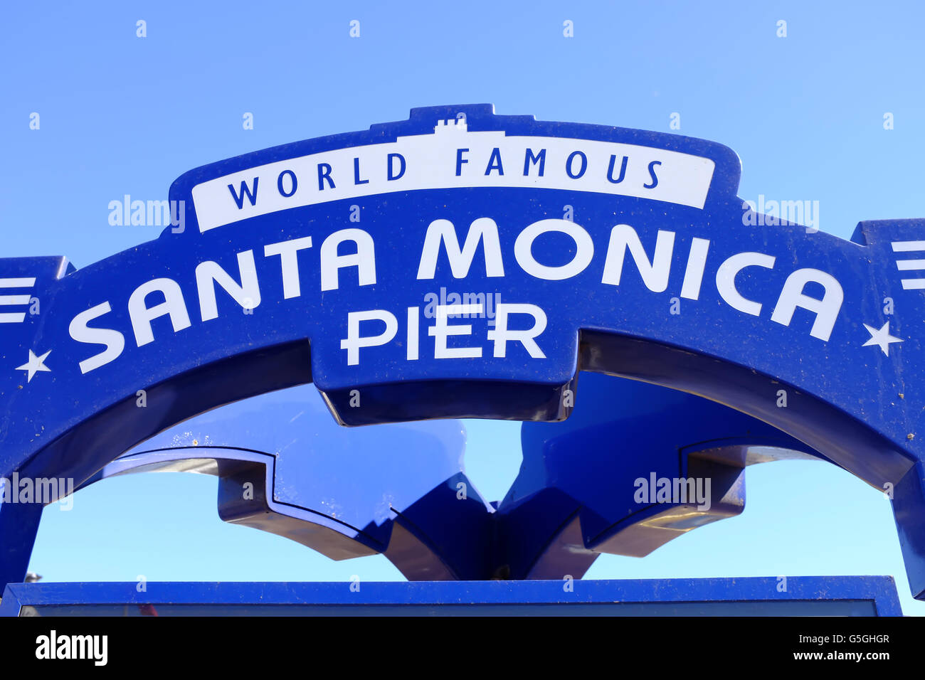 Santa monica pier sign close up hi-res stock photography and images - Alamy