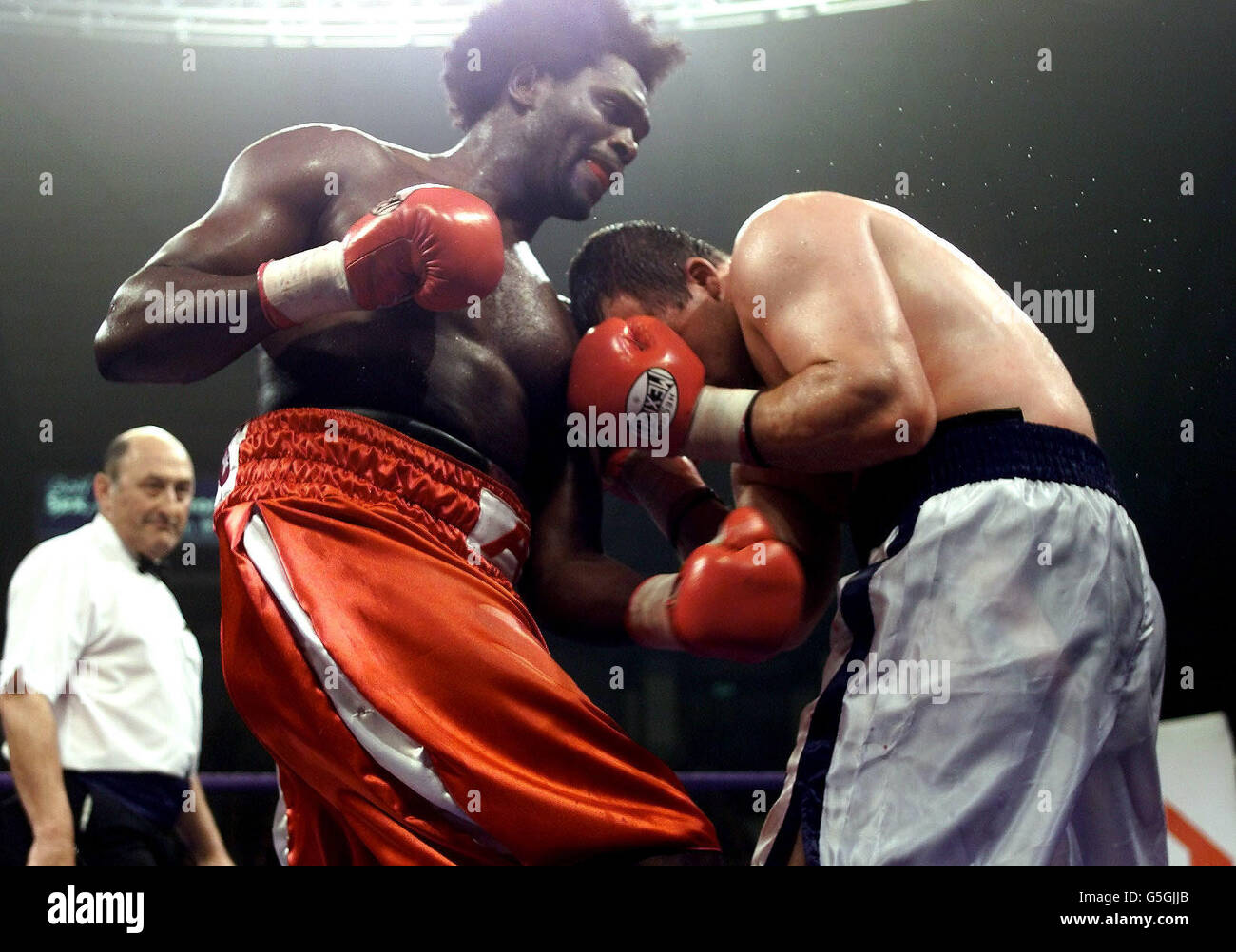 Olympic Super-Heavyweight Champion Audley Harrison (L) in action ...