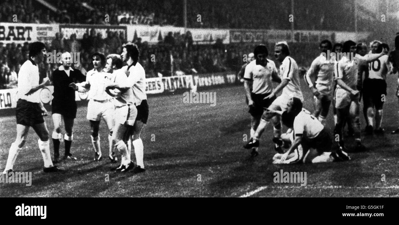 Derby Leeds Fight Stock Photo - Alamy