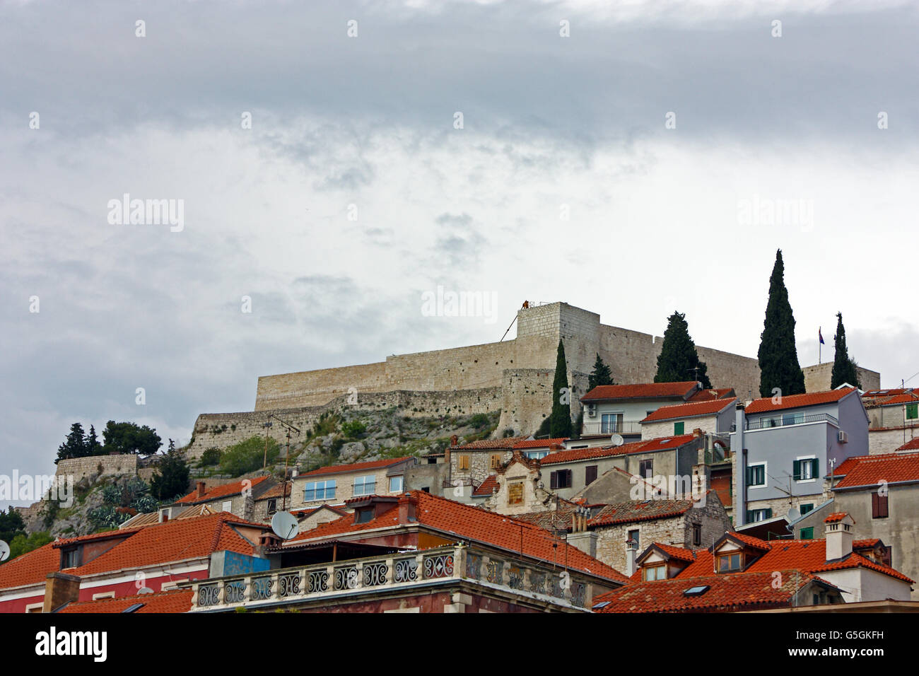 St. Michael fortress. Fortress is located in the town of Sibenik, above ...
