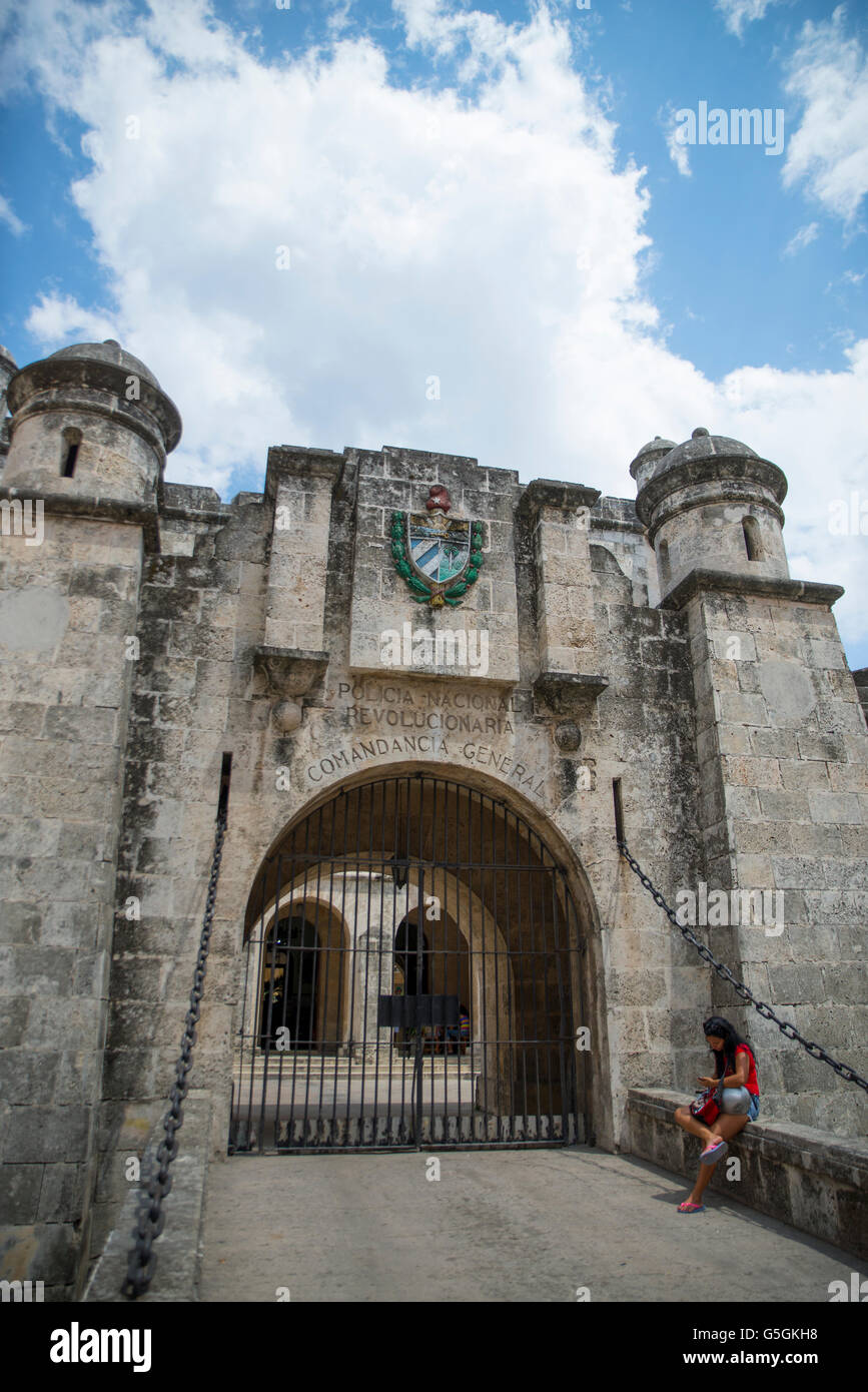 Entrance to the Policía Nacional Revolucionaria, Havana, Cuba Stock ...