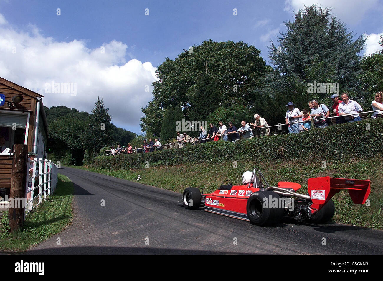 David Gould driving his self built Gould Racing Car, blasts off the ...
