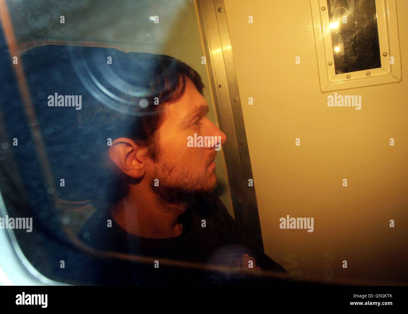 Jeremy Forrest as seen in a prison van as he arrives at Eastbourne ...