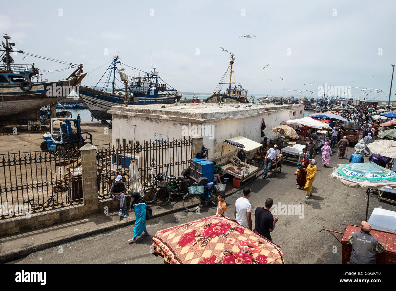 Morocco, Essaouira, fish market Stock Photo - Alamy