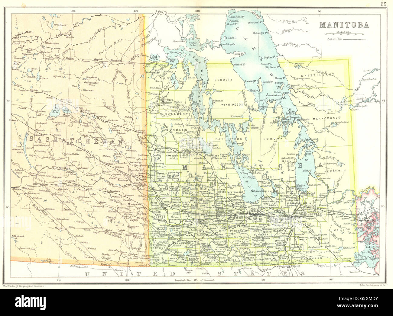 MANITOBA: Showing municipalities. Canada. Cassells, 1909 antique map ...