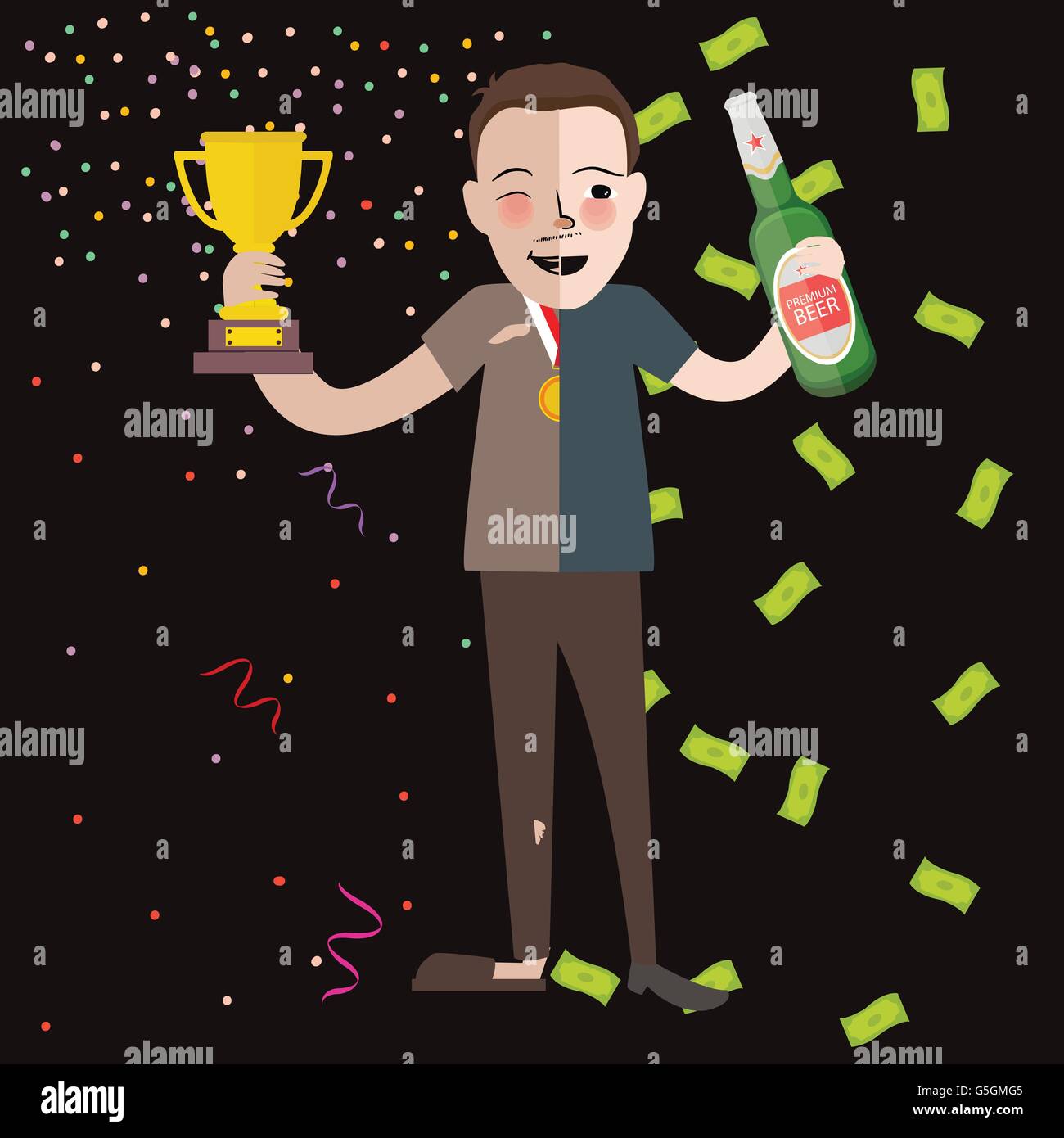 Happy Poor Family Cartoon