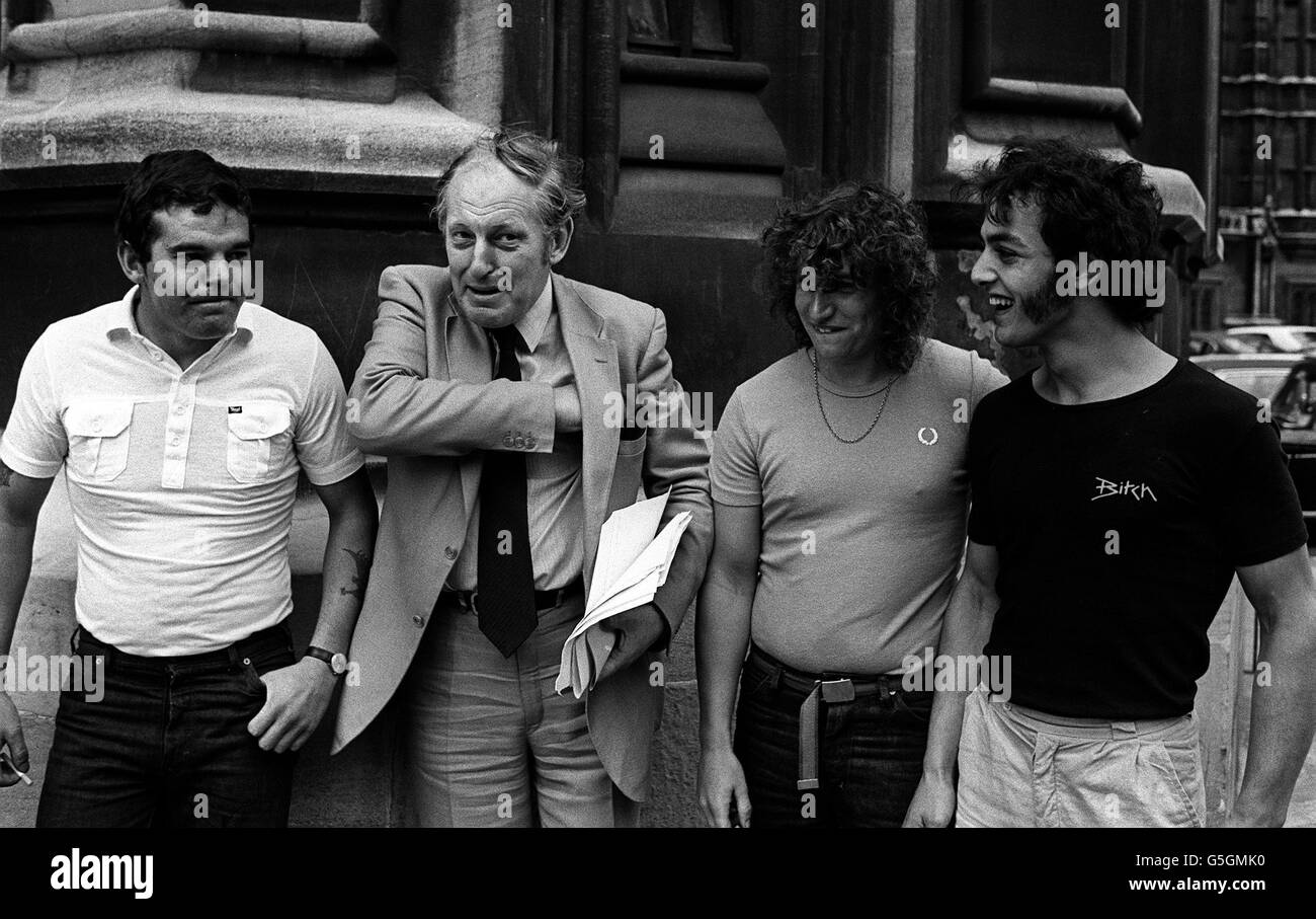Labour MP Christopher Price, (second left) outside the House of Commons ...