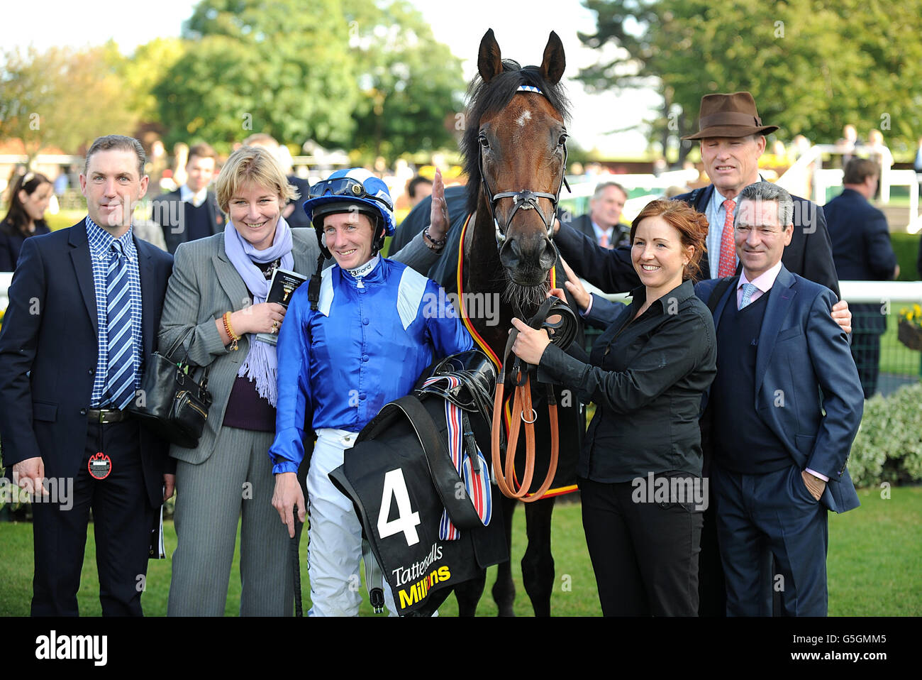 Winning trainer John Gosden (right) and Ghurair ridden by Paul Hanagan ...