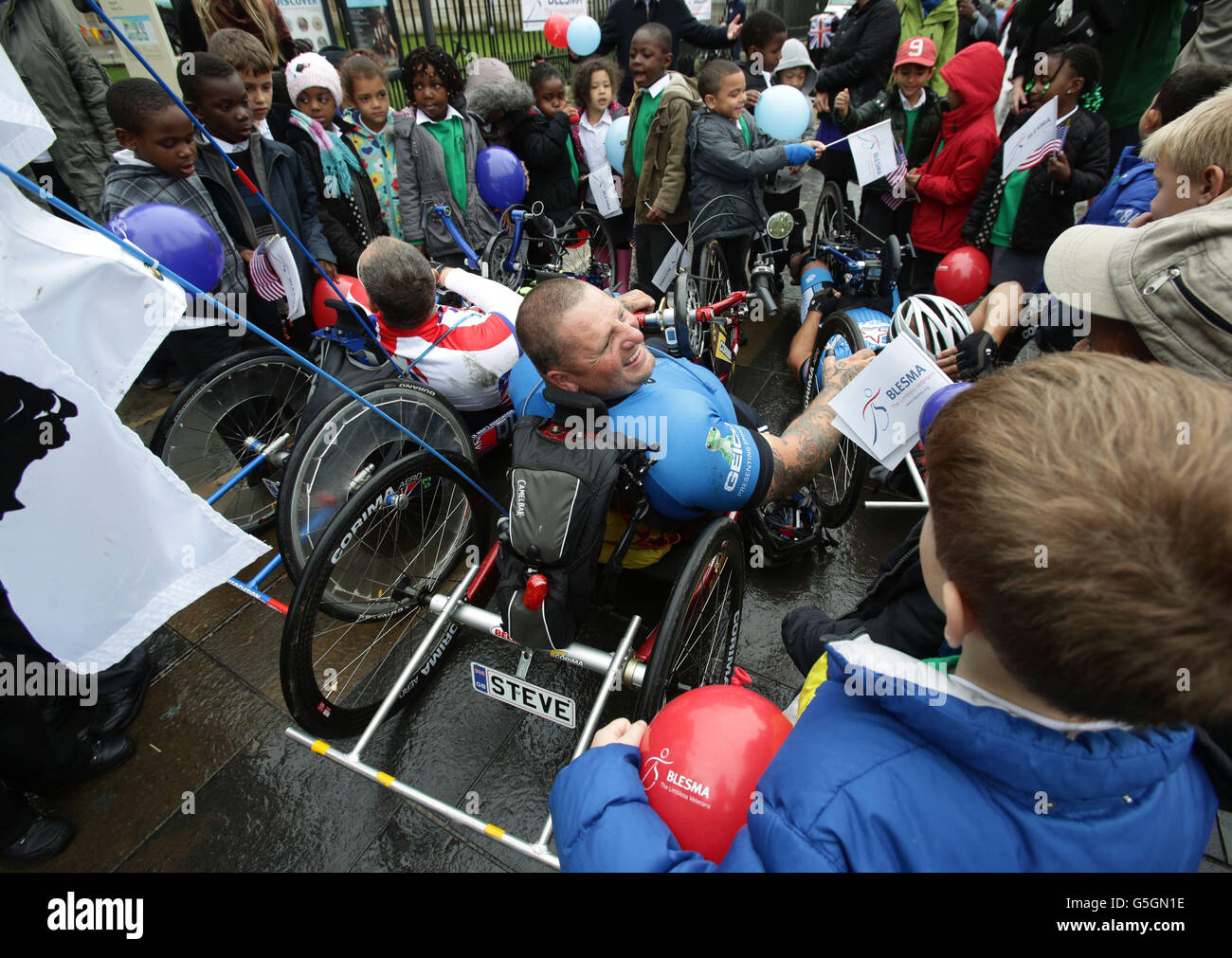 British and American wounded soldiers and veterans, including former ...