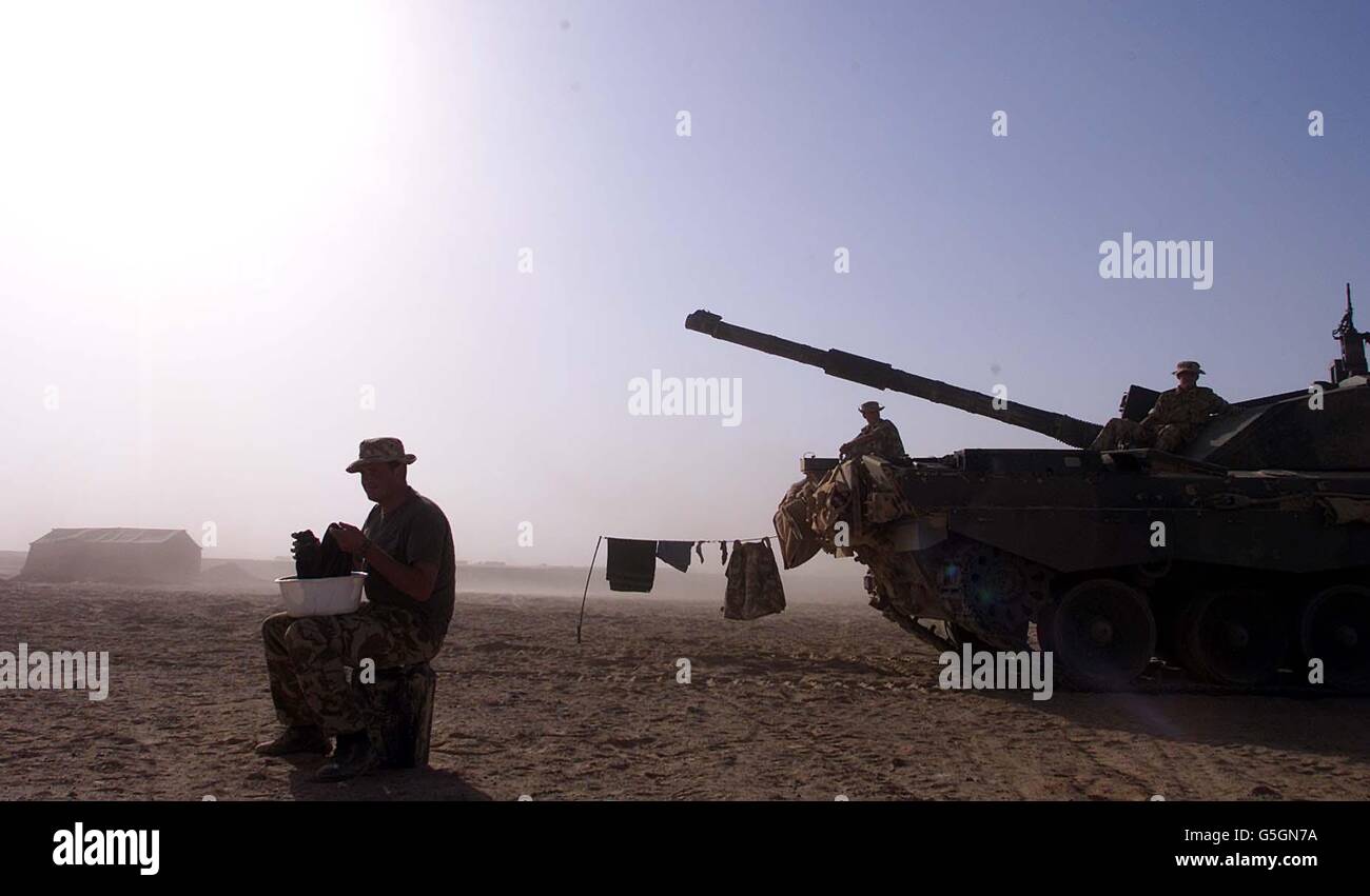The British Army on exercise in the Desert of Oman. Major Charles Ball ...