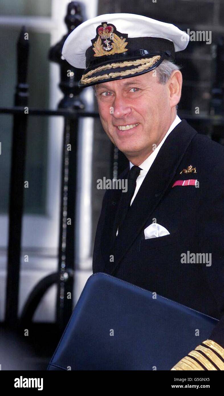 Chief of Defence, Admiral Sir Michael Boyce leaving Downing Street in ...