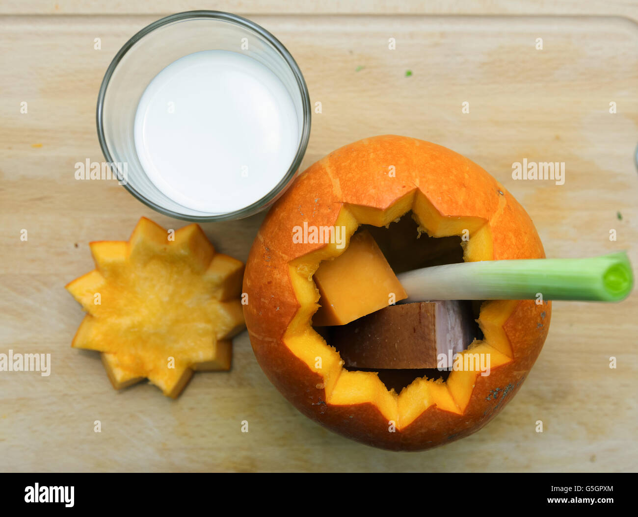 Fresh pumpkin cut open hi-res stock photography and images - Alamy