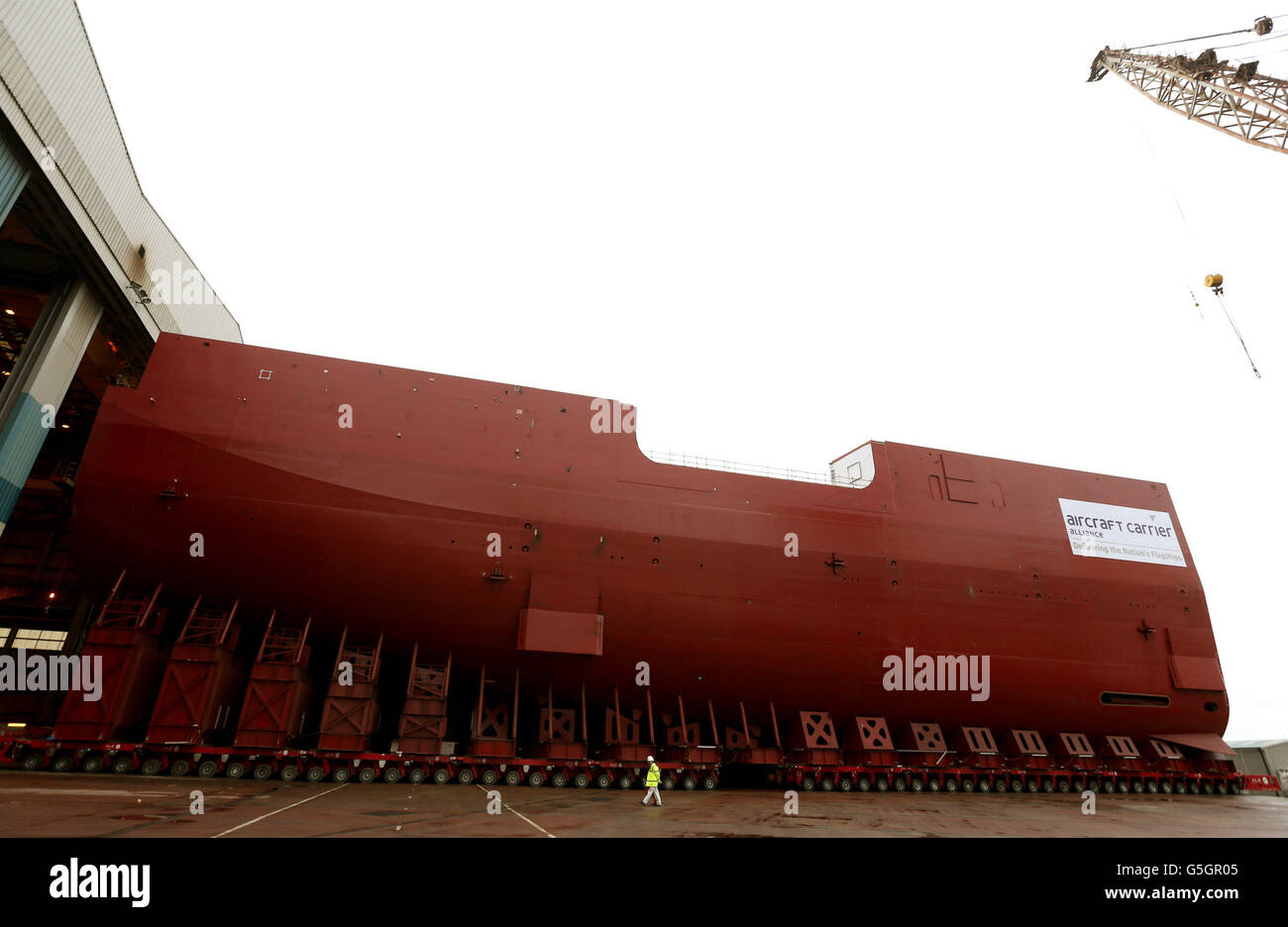 The largest hull section of the first Queen Elizabeth class aircraft ...