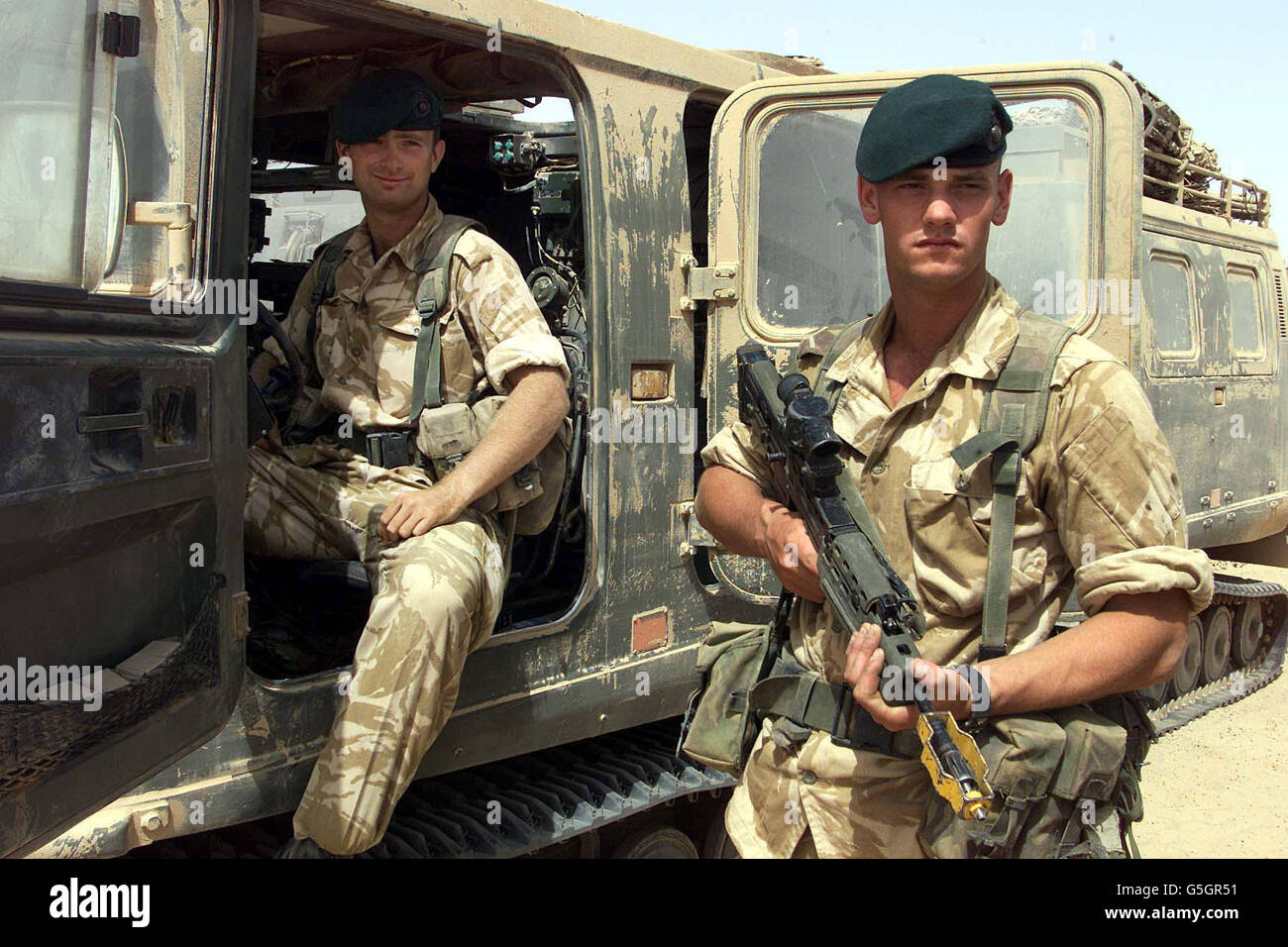 Royal Marines Commandos with 40 Brigade, Marine David playforth (left ...