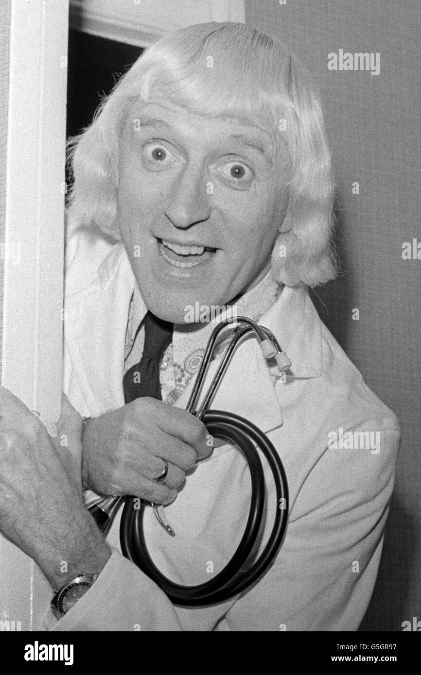 Jimmy savile at leeds general infirmary Black and White Stock Photos ...
