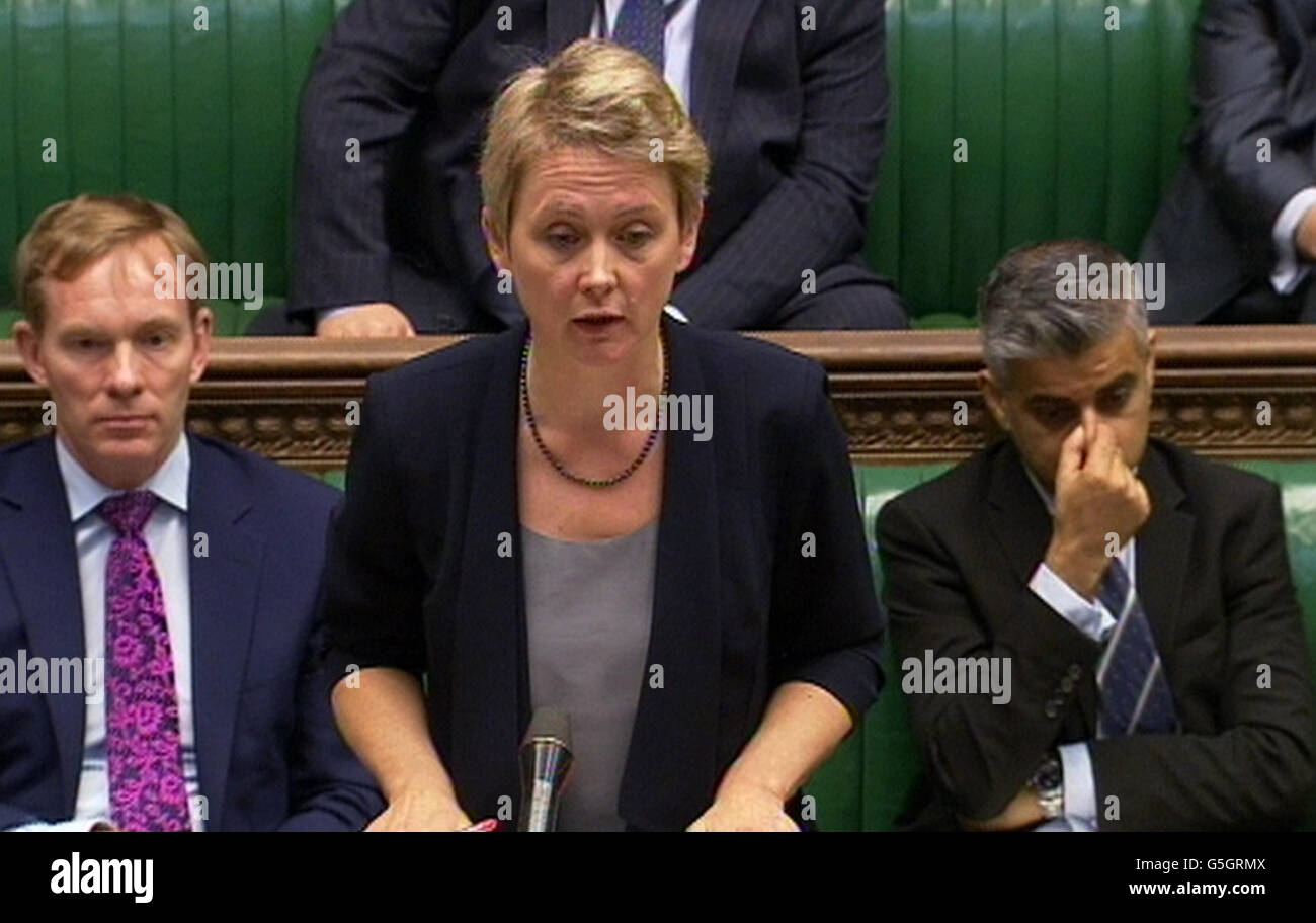 Shadow home secretary Yvette Cooper responds in the House of Commons ...