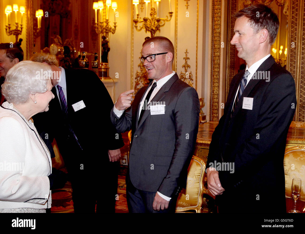 Heston Blumenthal and Jeremy Hunt meet the Queen, as they attend a ...