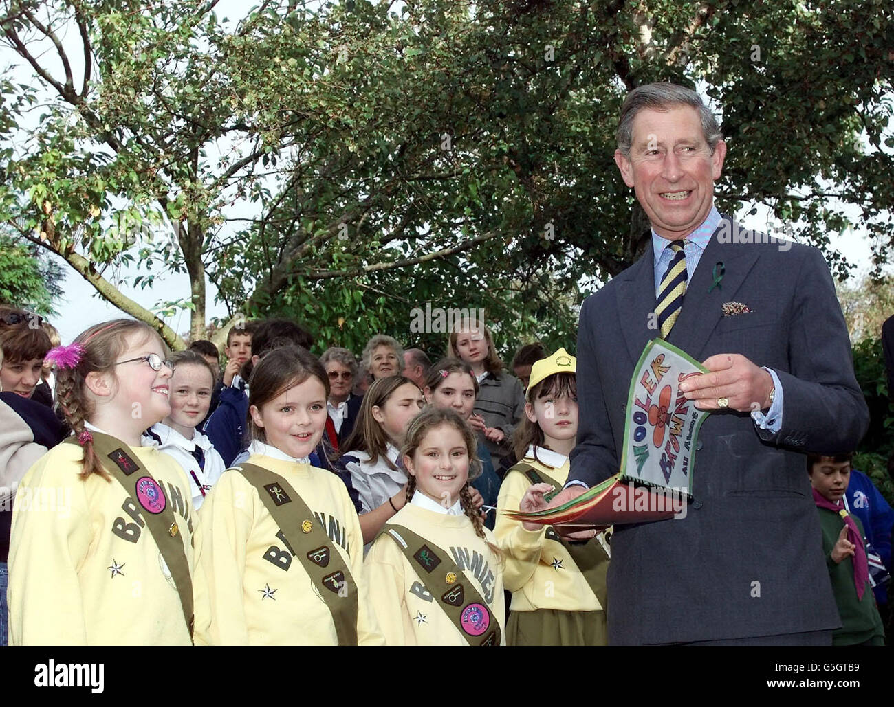The Prince of Wales talks to the local Brownies at the Cheviot Centre ...