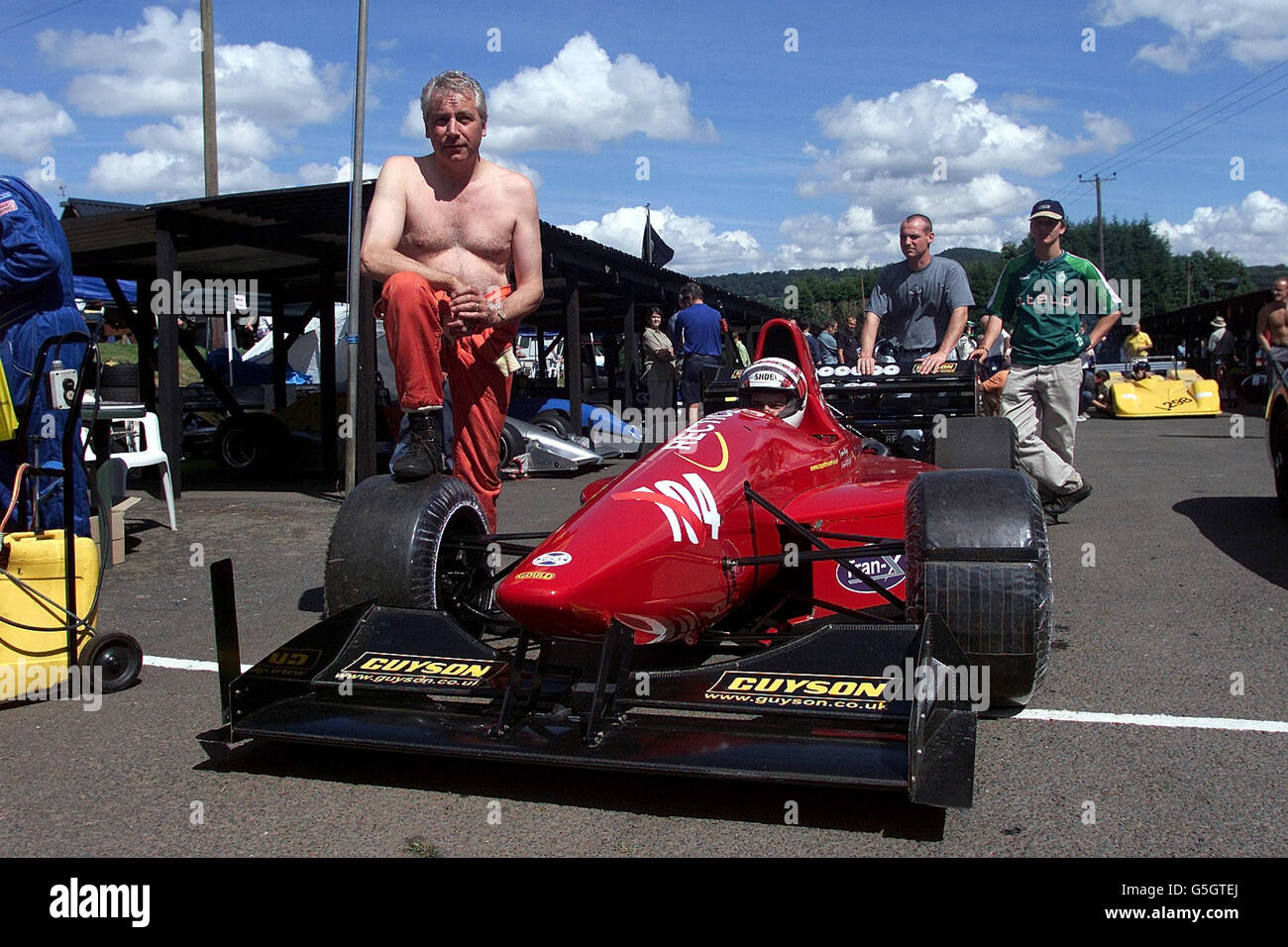 Graeme Wright Jnr sits in his Gould GR51-V6 with its tyre warmers on ...