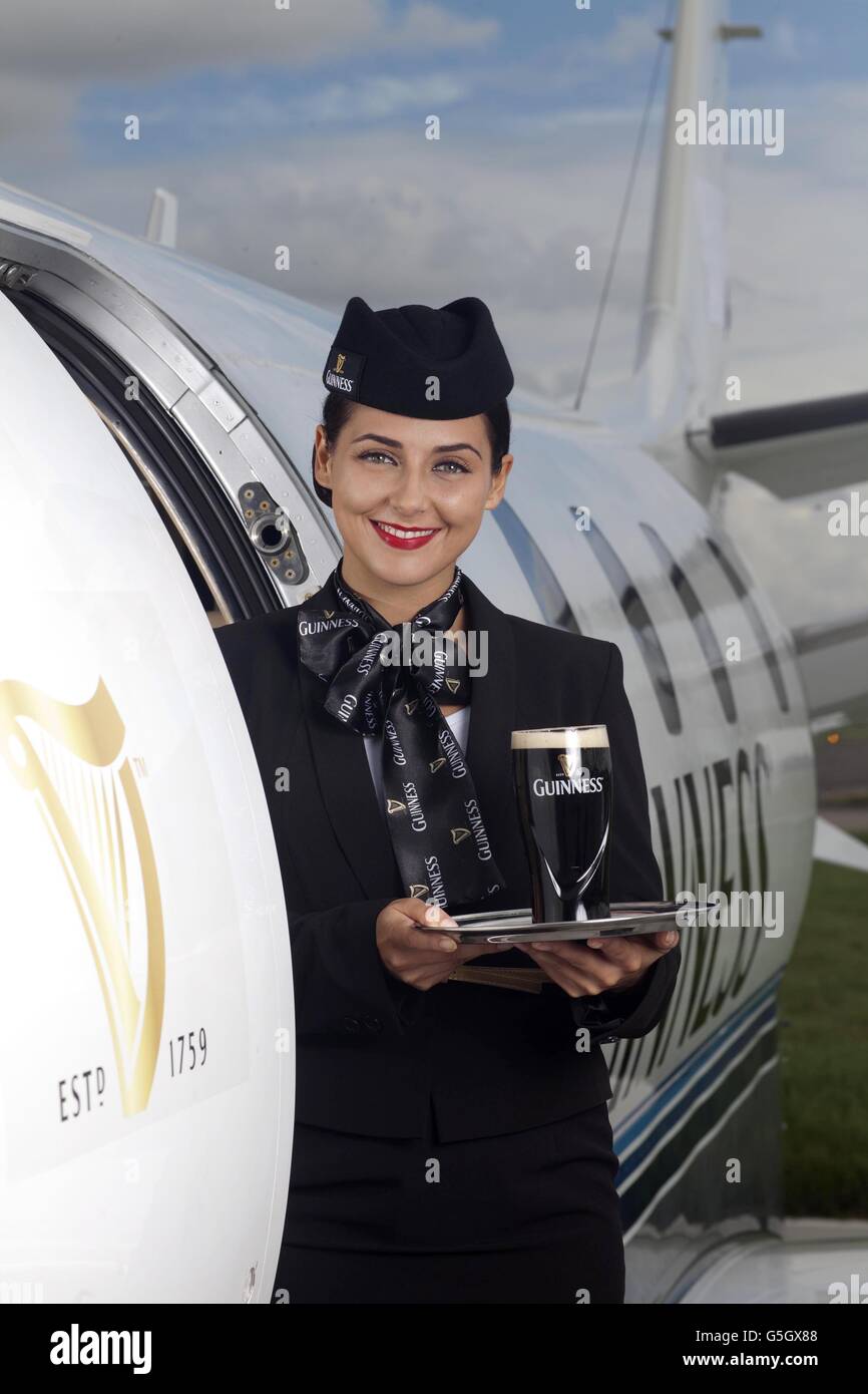 Model JJ Bray poses as a stewardess to launch Guinness Class - Guinness ...