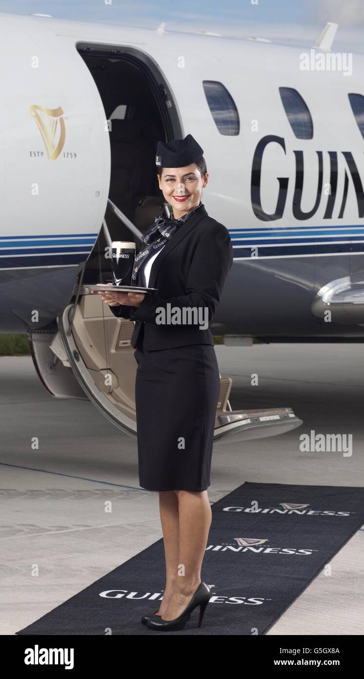 Model jj bray poses stewardess launch guinness class hi-res stock ...