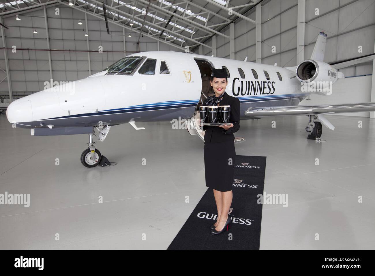Model jj bray poses stewardess launch guinness class hi-res stock ...