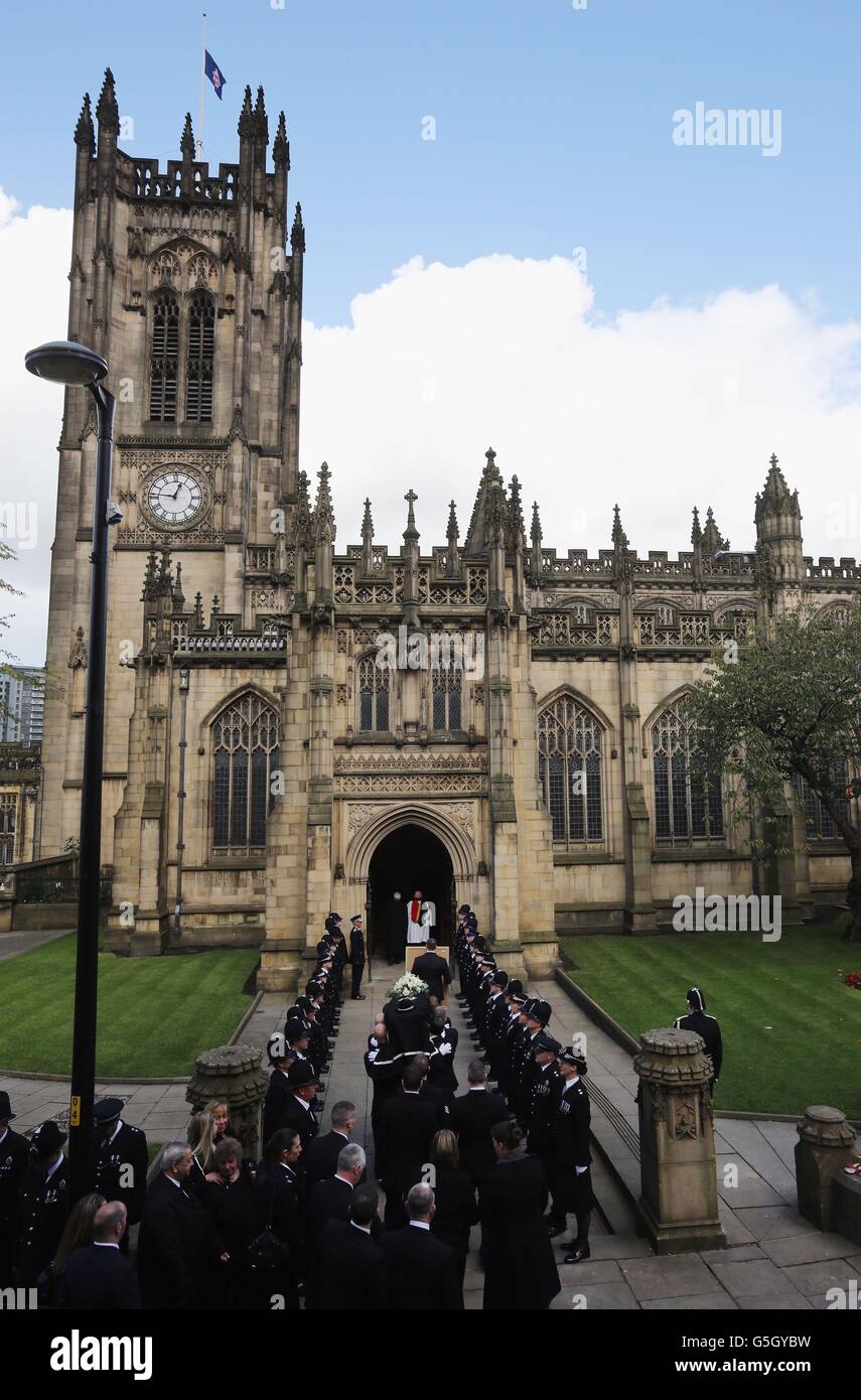 The coffin of Pc Nicola Hughes, one of the two policewoman murdered in ...