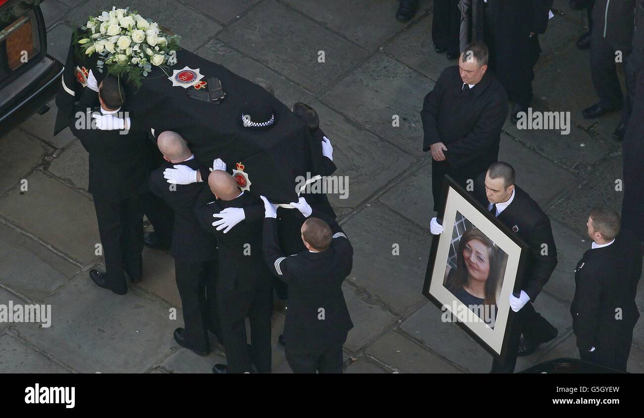 The coffin of Pc Nicola Hughes, one of the two policewoman murdered in ...