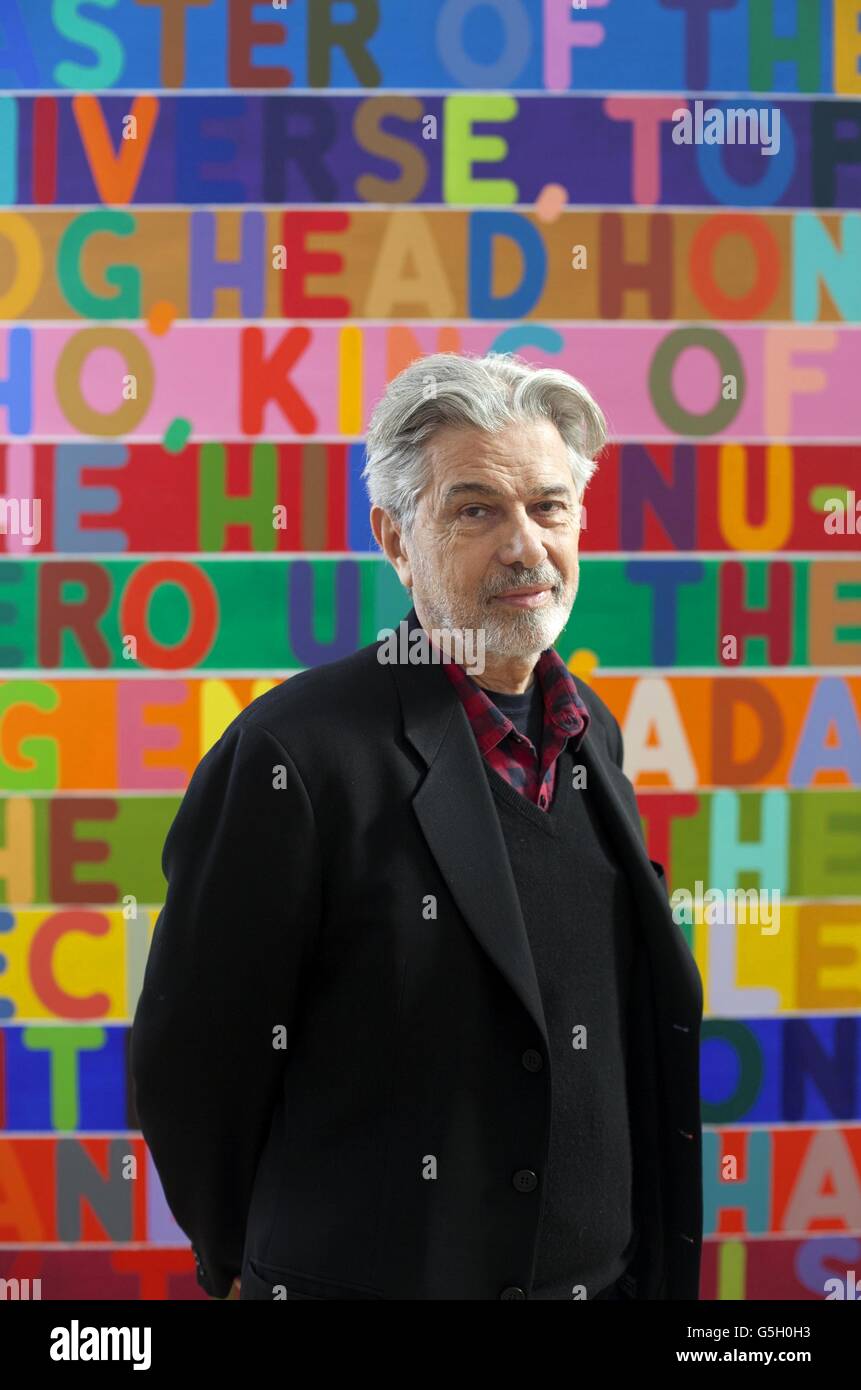 New York artist Mel Bochner stands in front of his painting 'Master of ...