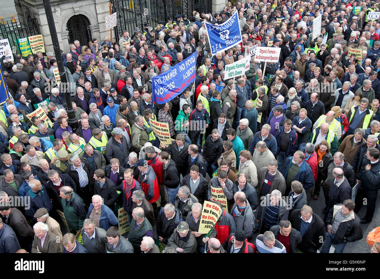 Fighting for the future of family farming protest hi-res stock ...