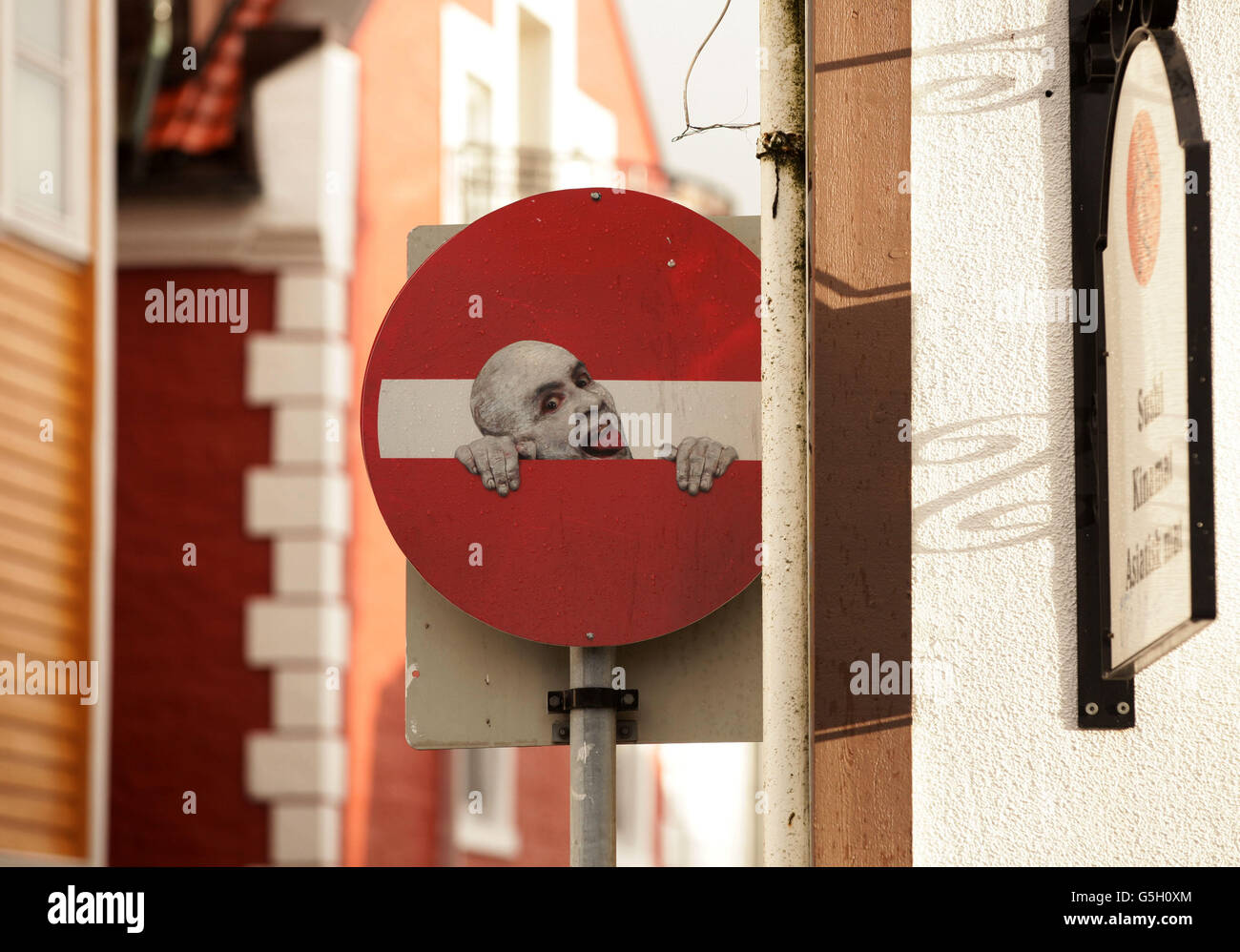 A piece of graffiti art by American street artist Dan Witz in Stavanger ...