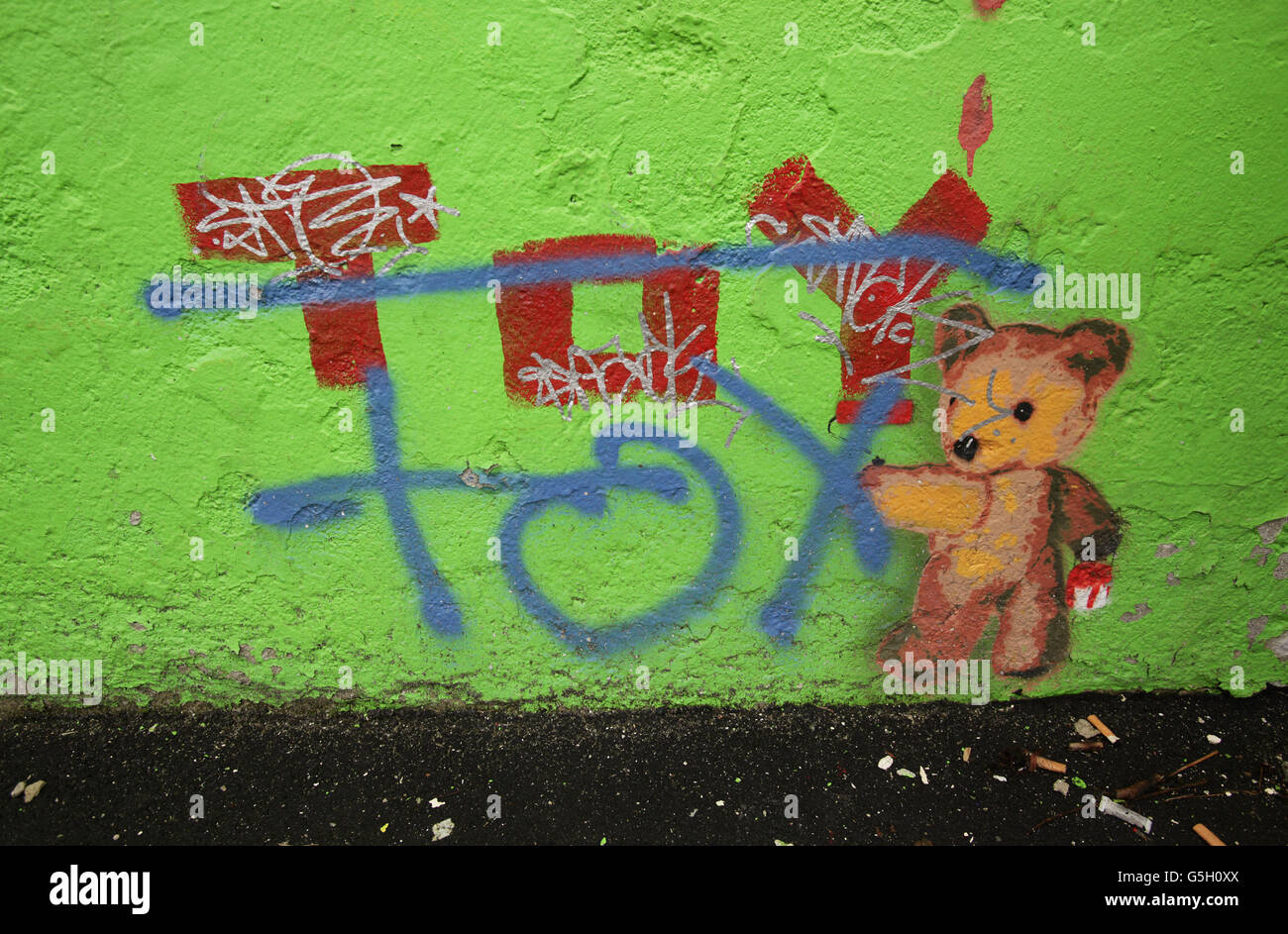 A piece of graffiti by British street artists The Dotmasters in ...