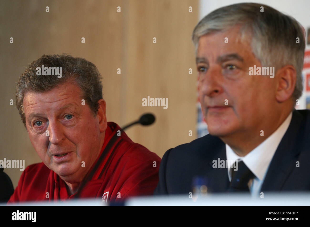England manager Roy Hodgson with FA Chairman David Bernstein (right ...