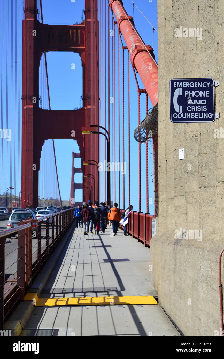 USA, California, Golden Gate Bridge, Emergency Phone Stock Photo - Alamy