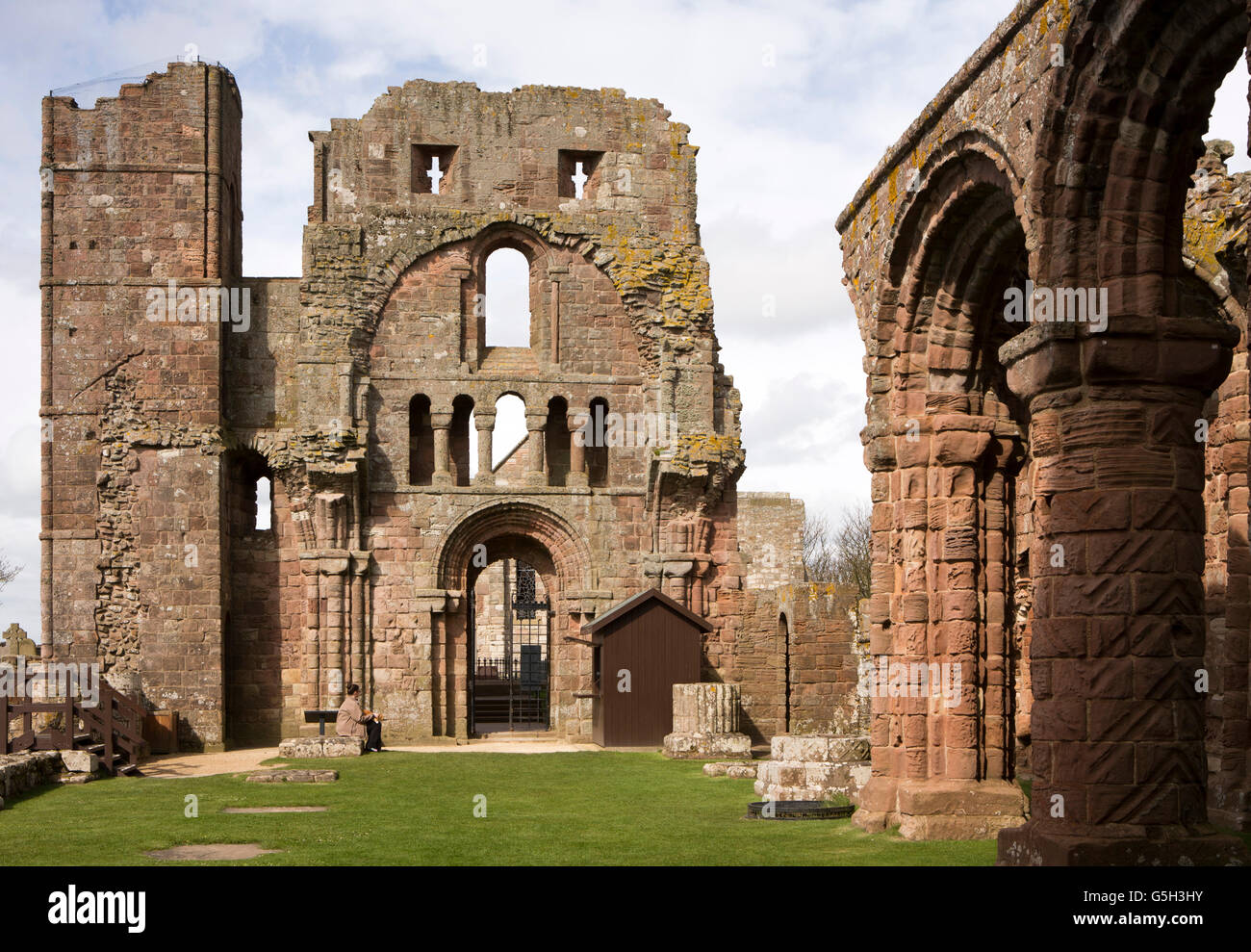 UK, England Northumberland, Holy Island, Lindisfarne Priory, ruins of ...