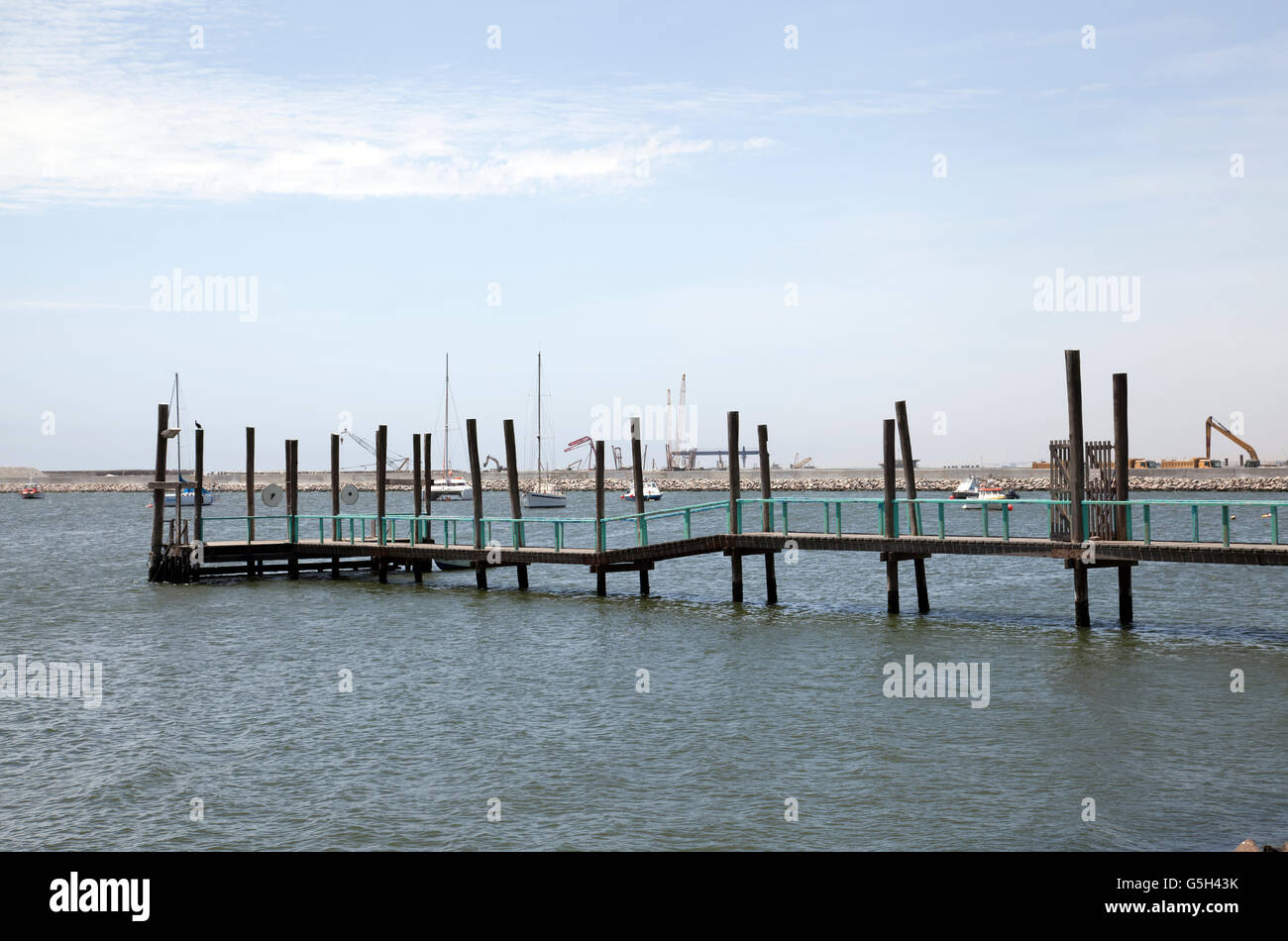Narrow Jetty at Walvis Bay Waterfront on Walvis Bay - Namibia Stock ...