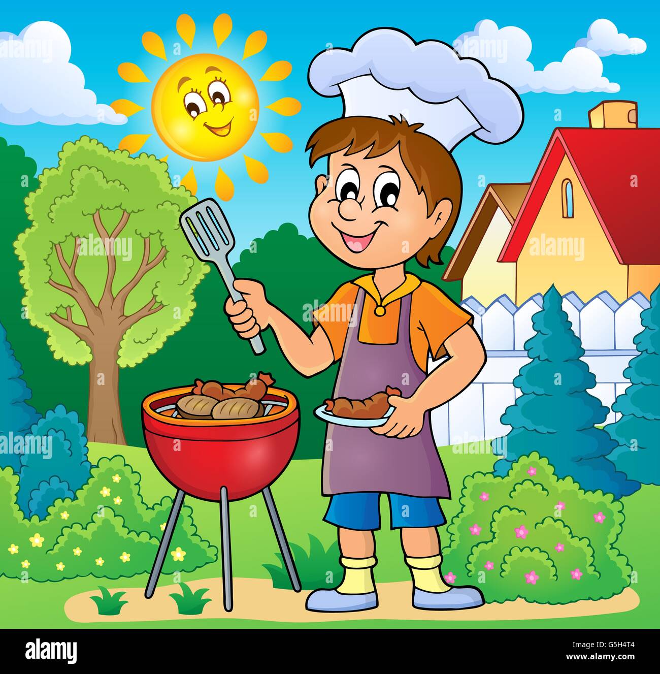 Barbeque theme image 2 - picture illustration Stock Photo - Alamy