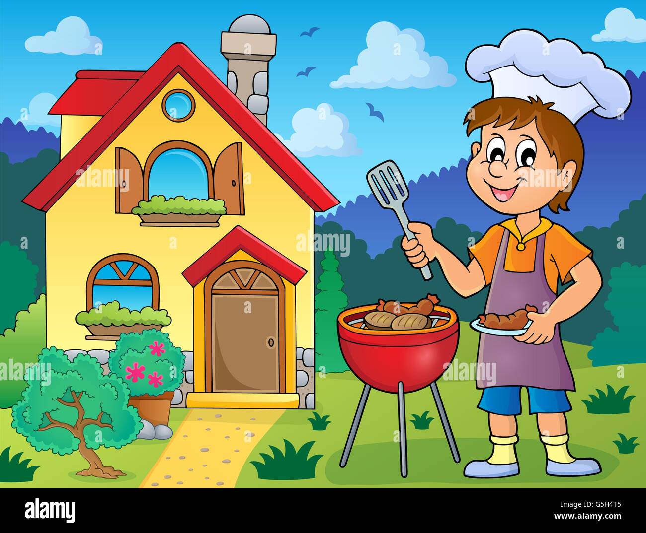 Barbeque theme image 3 - picture illustration Stock Photo - Alamy