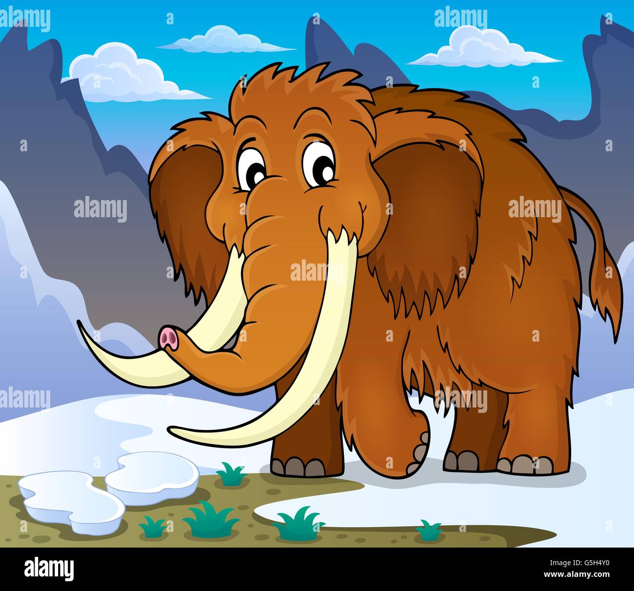 Mammoth theme image 1 - picture illustration Stock Photo - Alamy