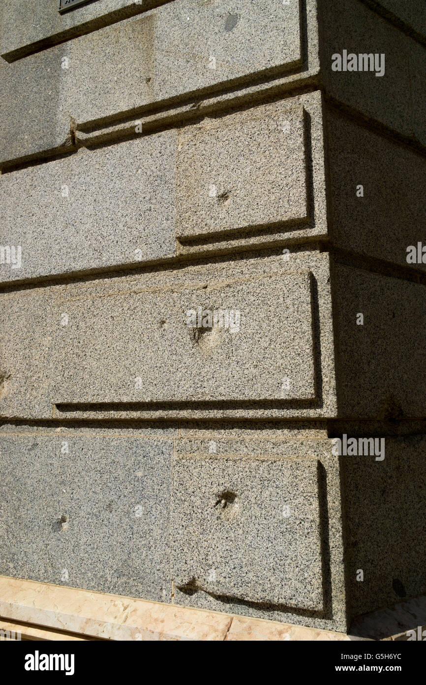 Bullet damage from the Spanish Civil War preserved in the wall of the ...