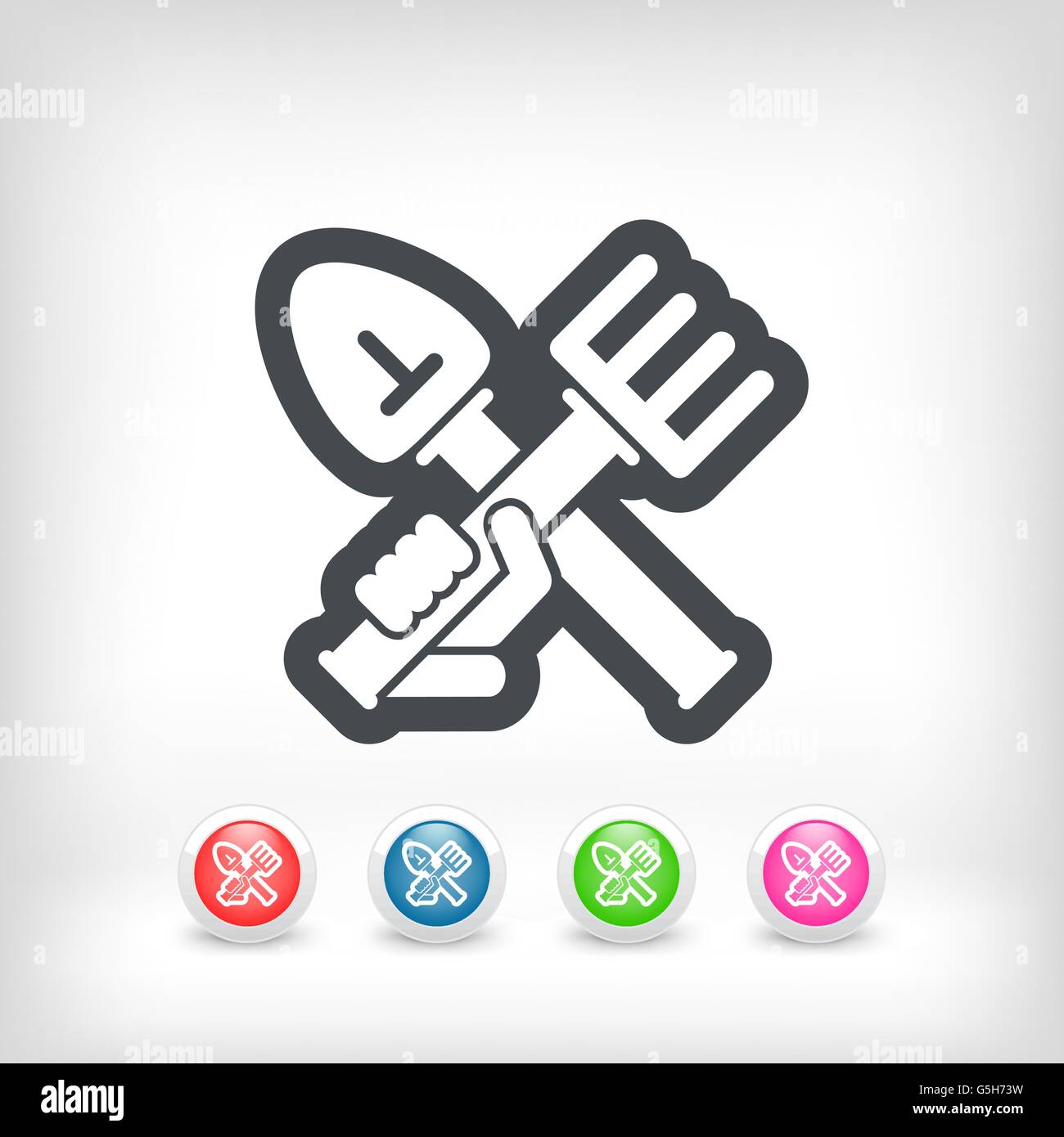 Shovel and rake icon Stock Vector Image & Art - Alamy