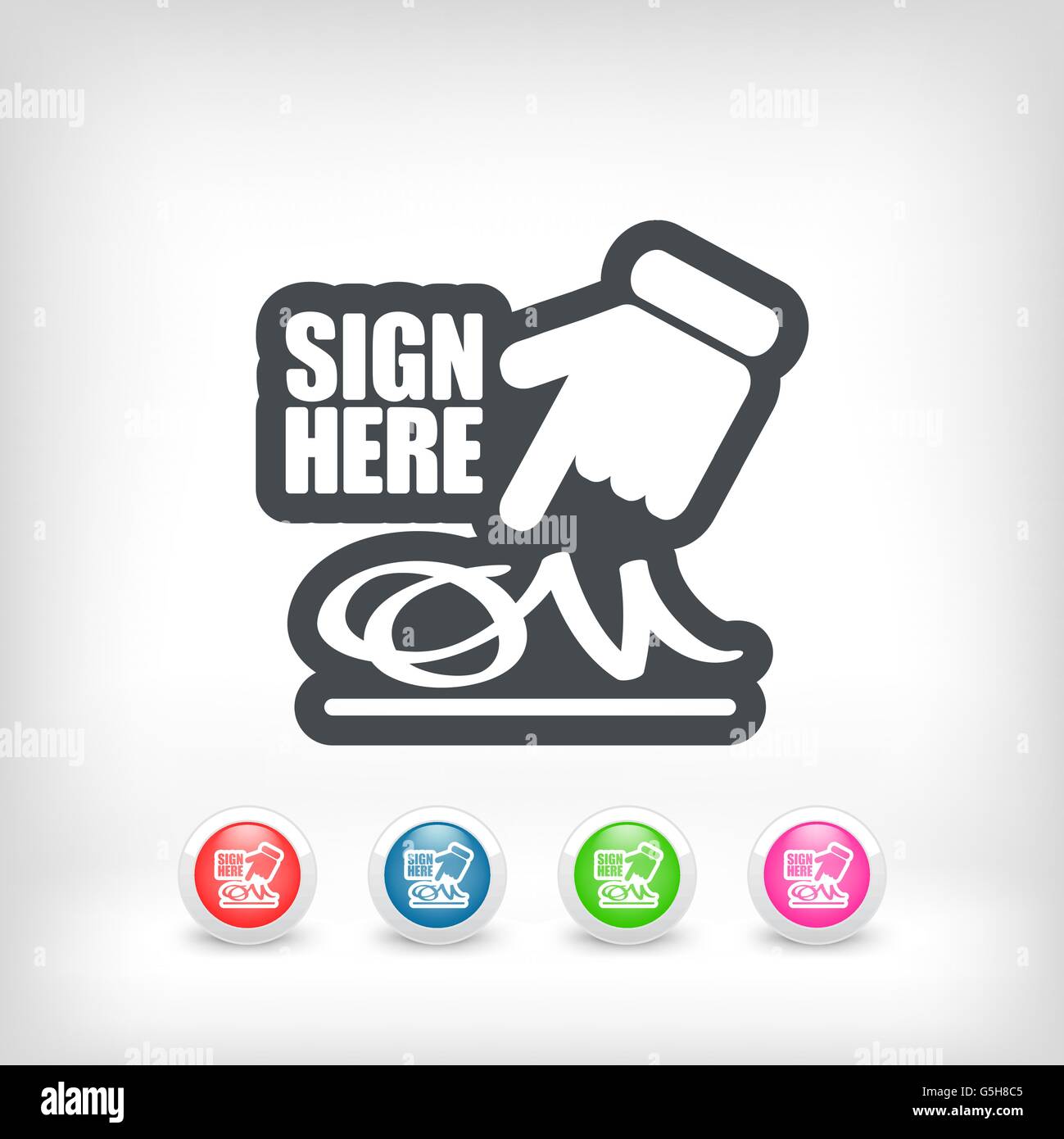 Sign on document icon Stock Vector Image & Art - Alamy