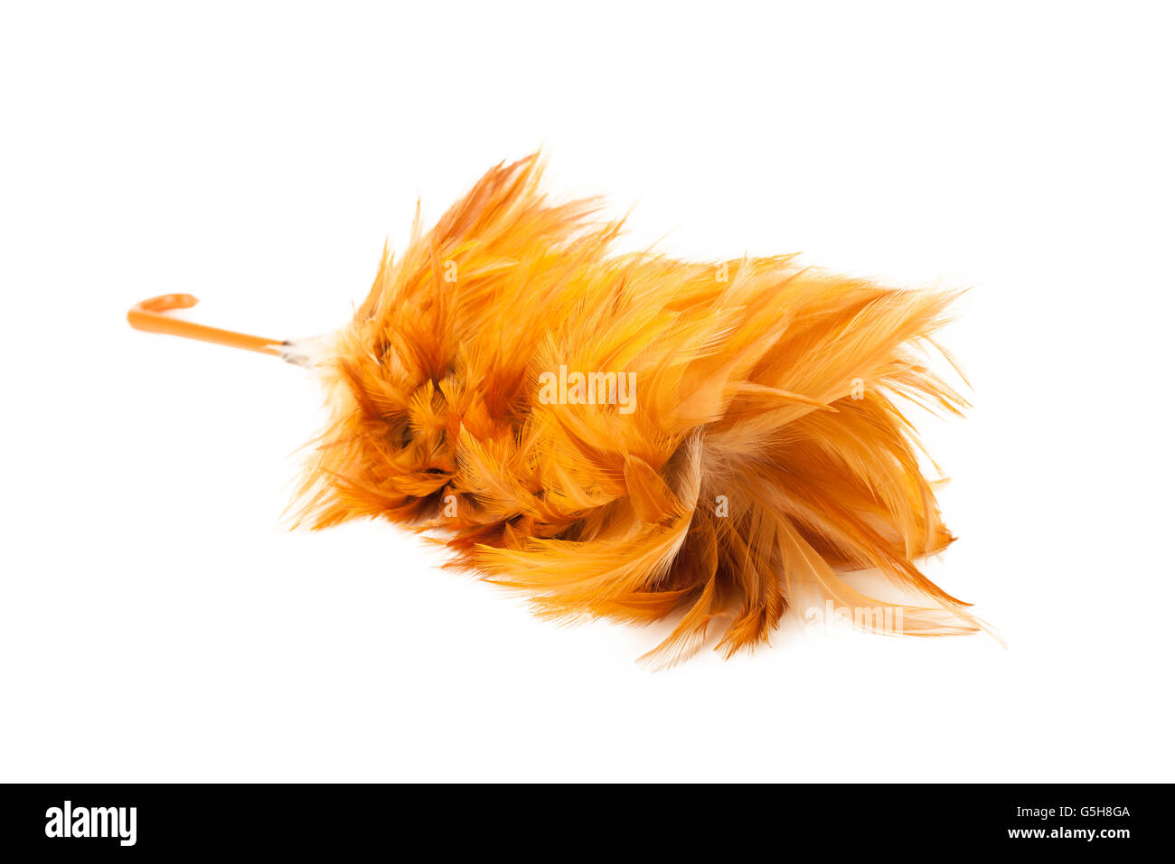 Soft duster with plastic handle on white background Stock Photo - Alamy